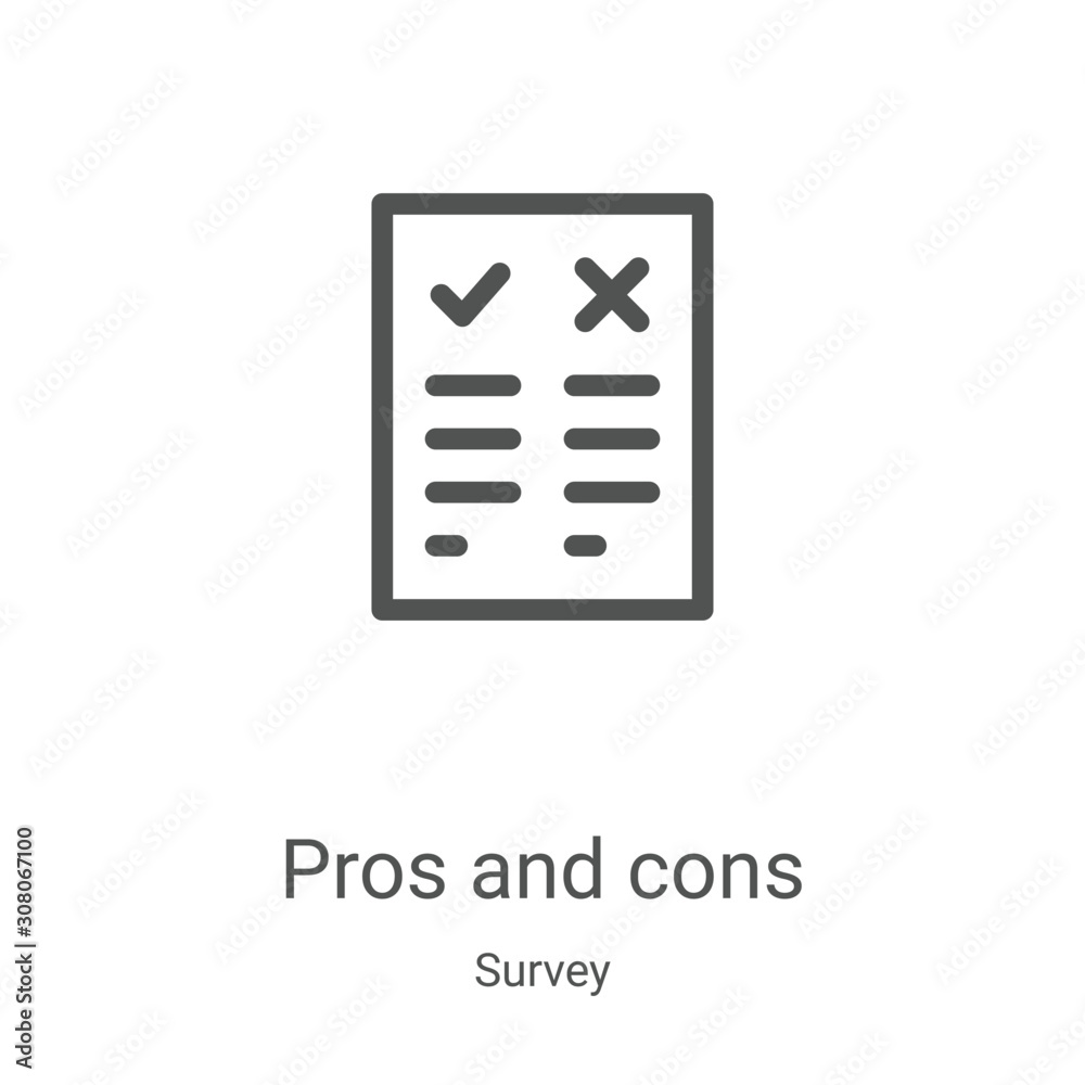 pros and cons icon vector from survey collection. Thin line pros and ...