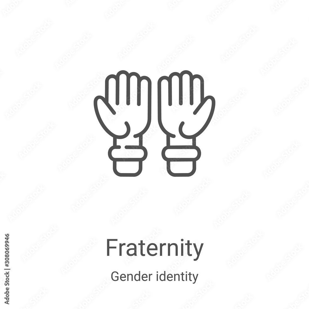 fraternity icon vector from gender identity collection. Thin line ...