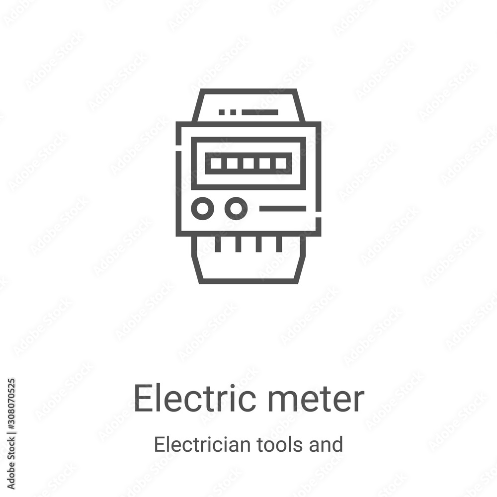 electric meter icon vector from electrician tools and elements ...