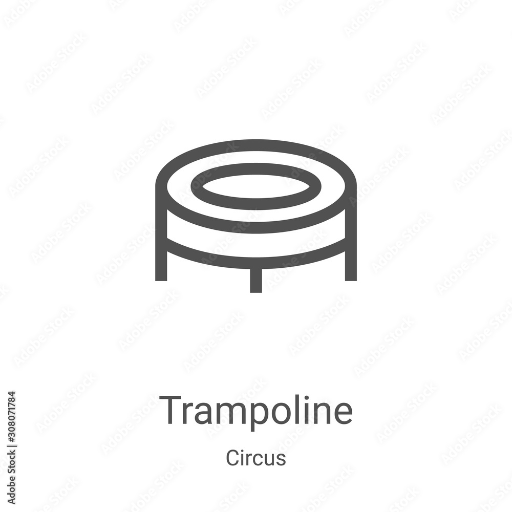 trampoline icon vector from circus collection. Thin line trampoline ...