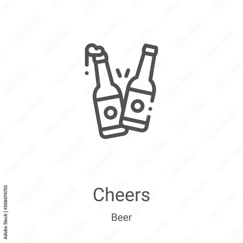 cheers icon vector from beer collection. Thin line cheers outline icon ...