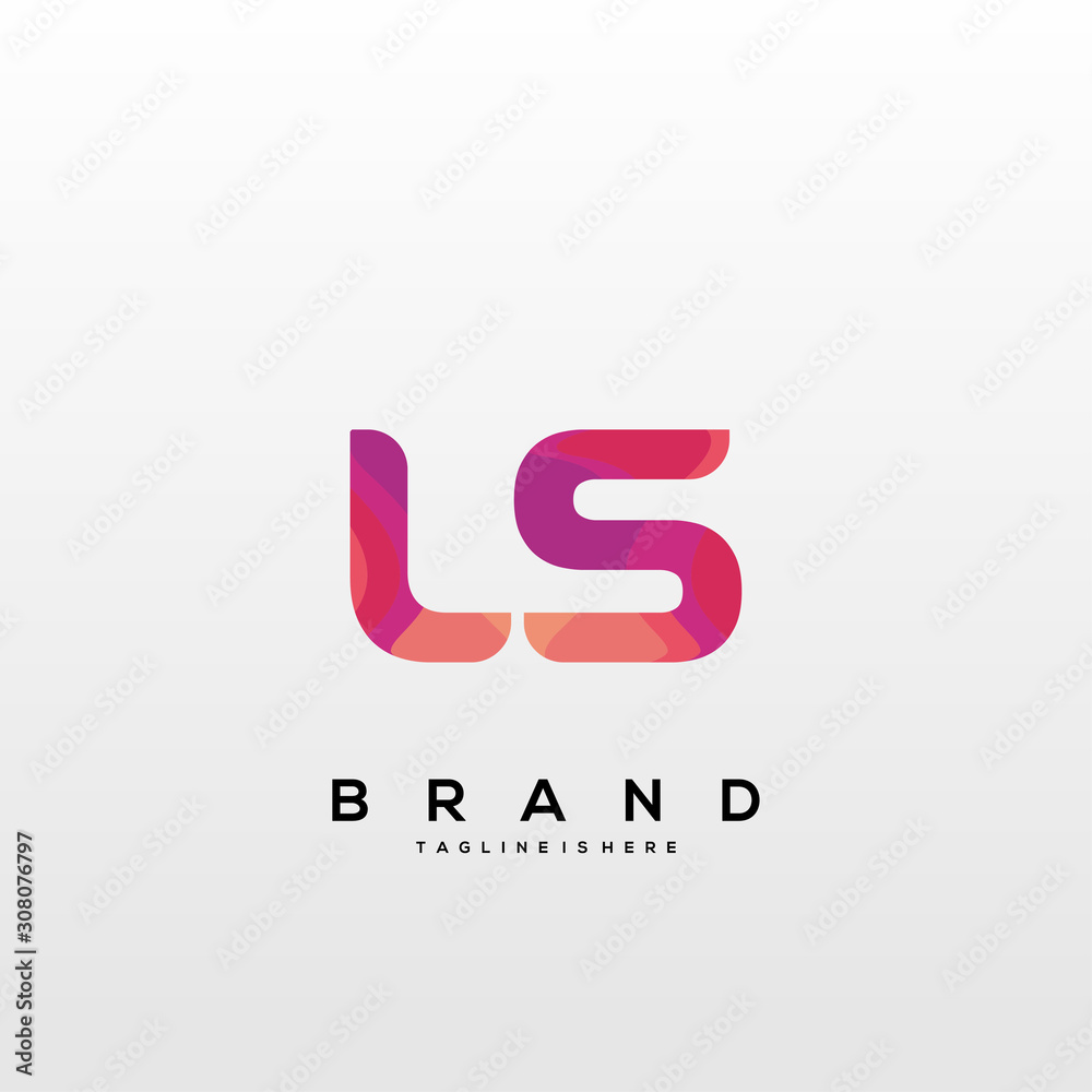 Initial letter LS logo with colorful, letter combination logo design ...
