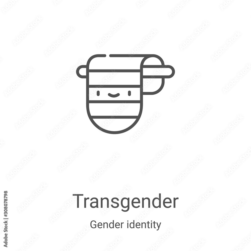 transgender icon vector from gender identity collection. Thin line ...