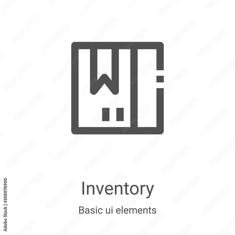 inventory icon vector from basic ui elements collection. Thin line ...