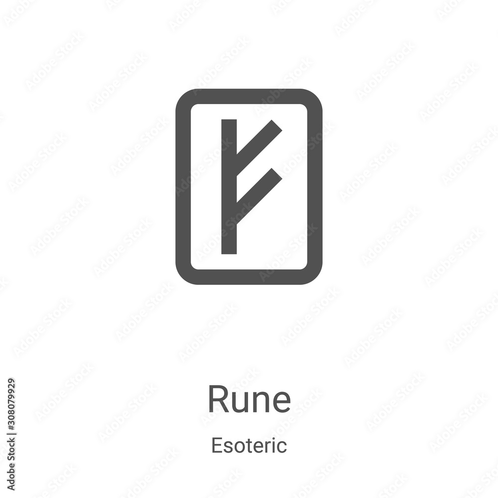 rune icon vector from esoteric collection. Thin line rune outline icon ...
