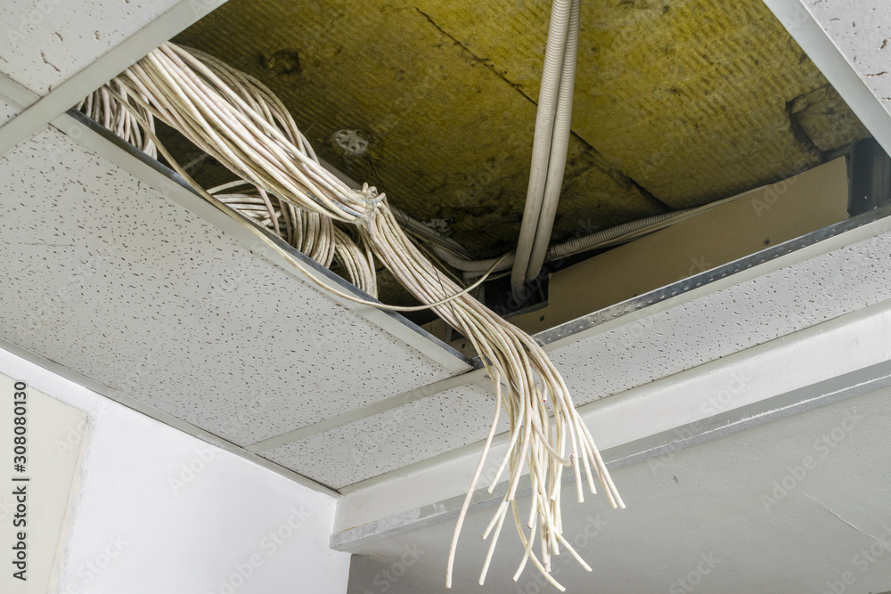 Emergency electrical wiring in the building. There are wired ...