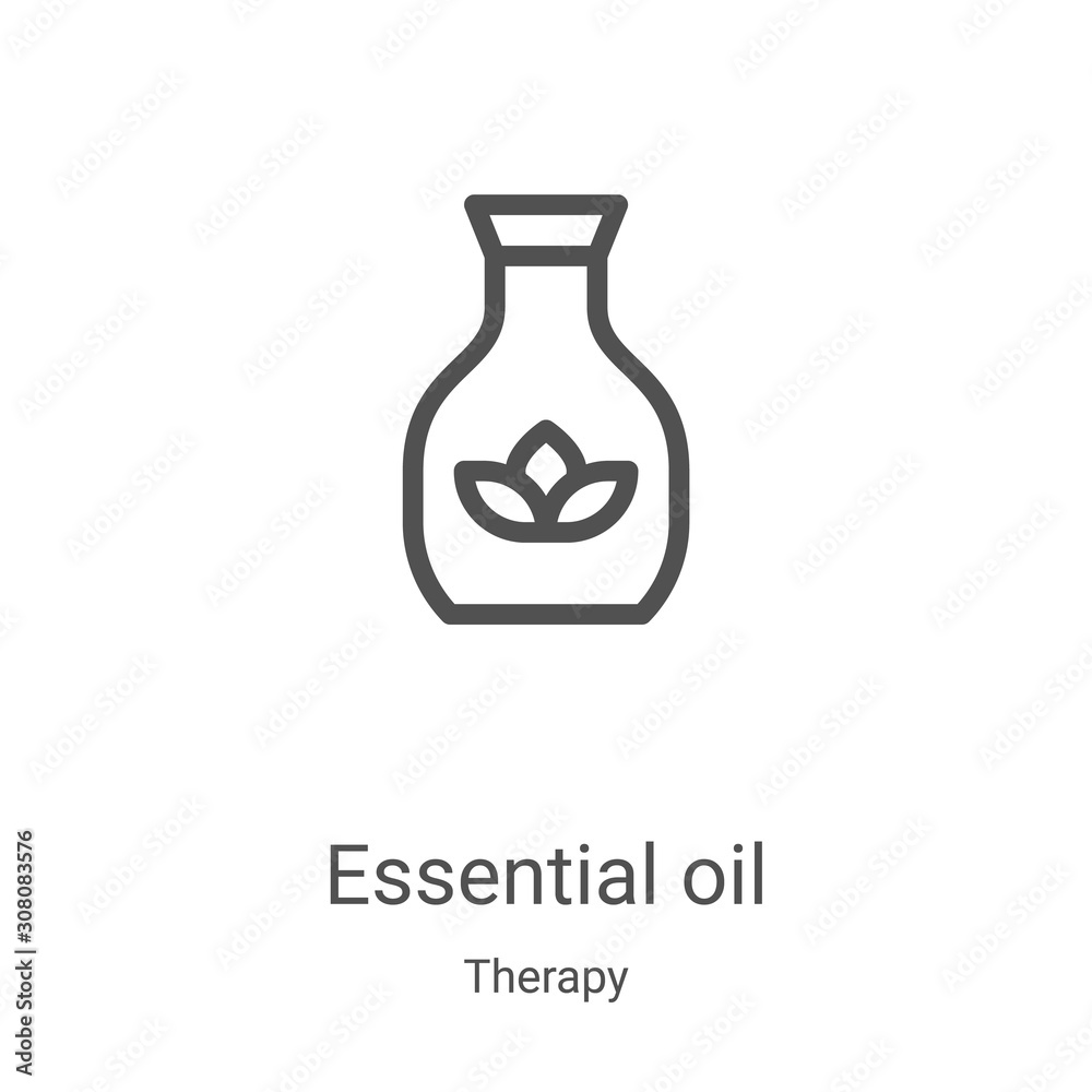 essential oil icon vector from therapy collection. Thin line essential ...