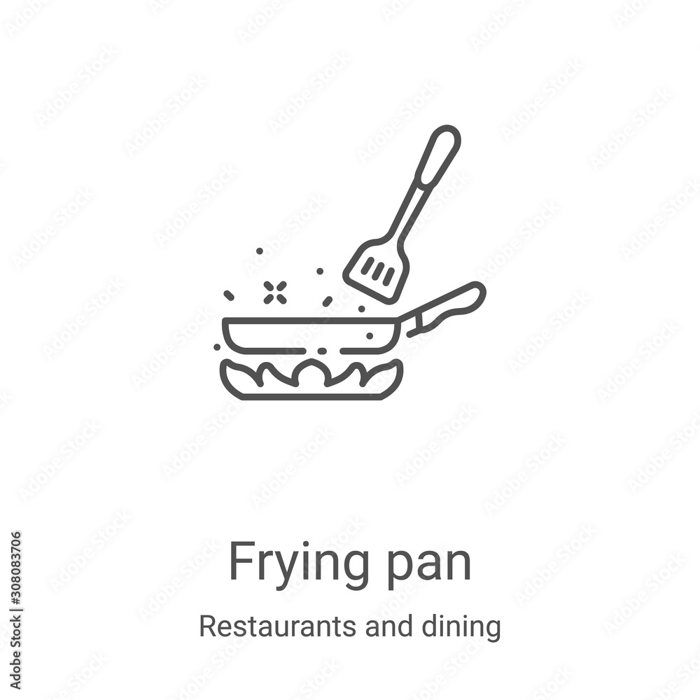 frying pan icon vector from restaurants and dining collection. Thin ...