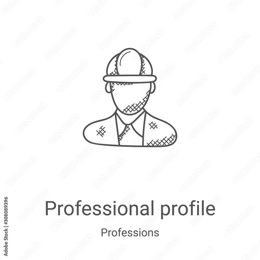 professional profile icon vector from professions collection. Thin line ...