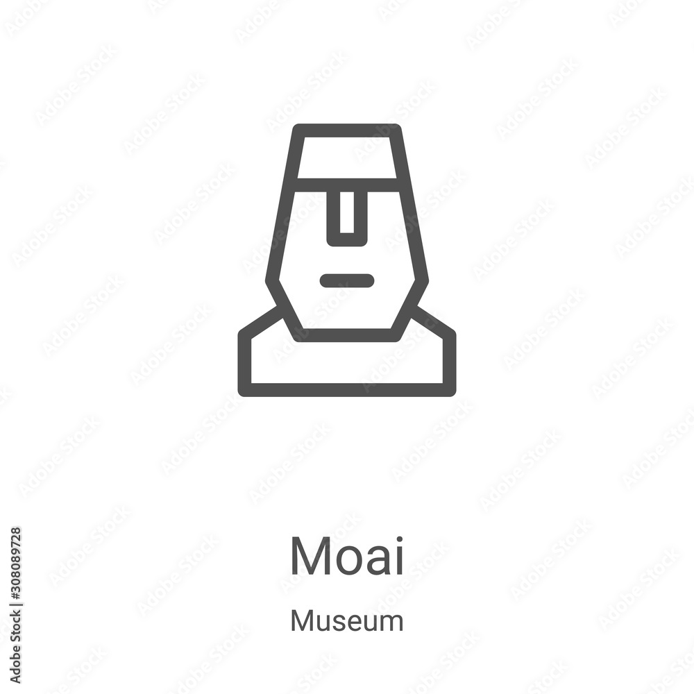 moai icon vector from museum collection. Thin line moai outline icon ...