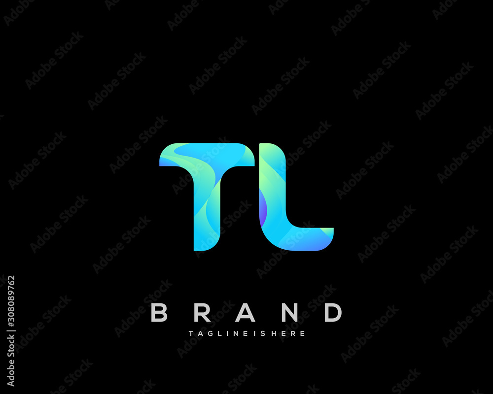 Initial letter TL logo with colorful, letter combination logo design ...