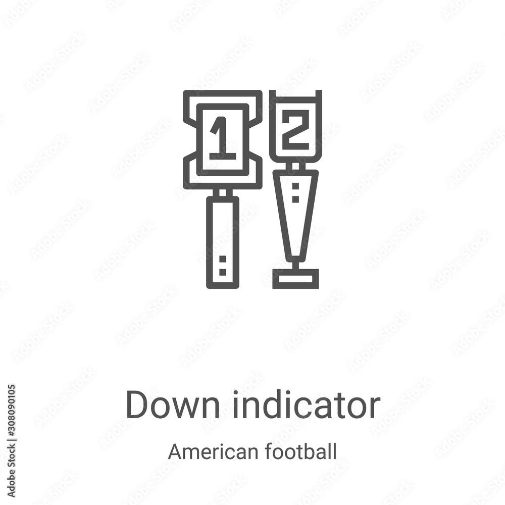 down indicator icon vector from american football collection. Thin line ...