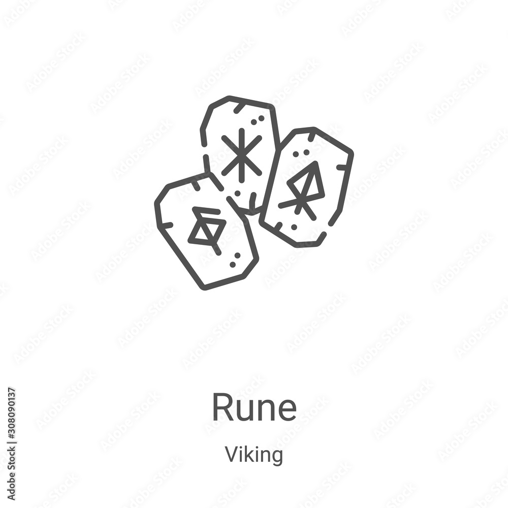 rune icon vector from viking collection. Thin line rune outline icon ...