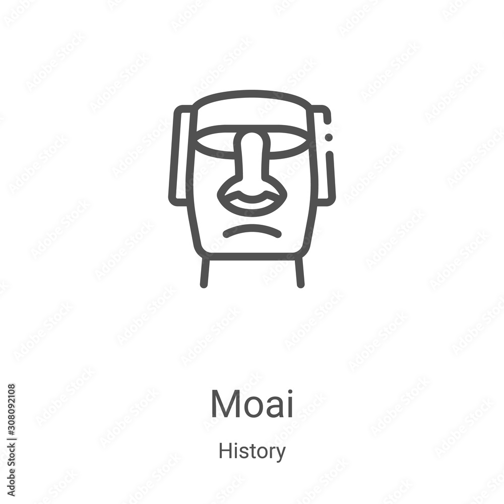 moai icon vector from history collection. Thin line moai outline icon ...