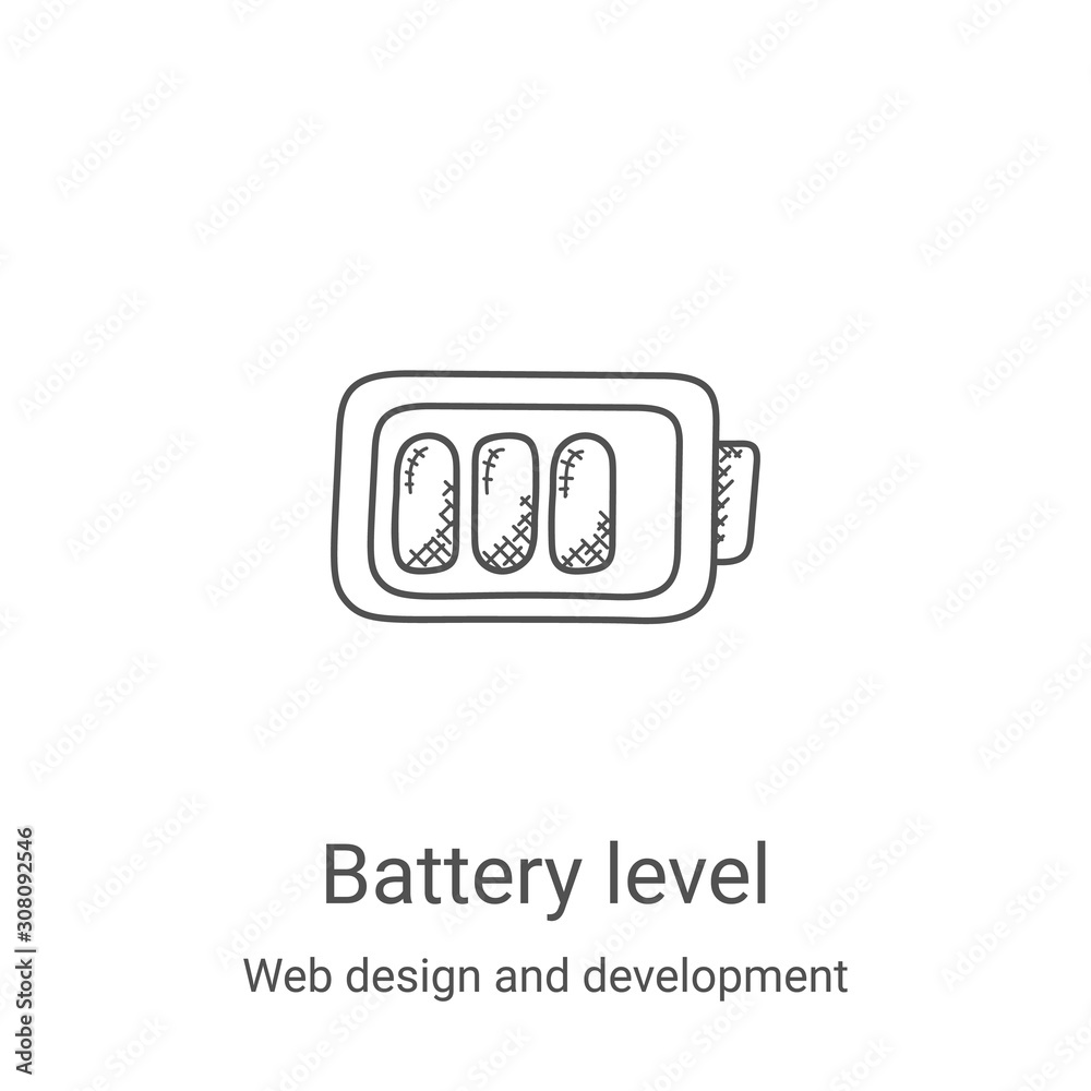 battery level icon vector from web design and development collection ...