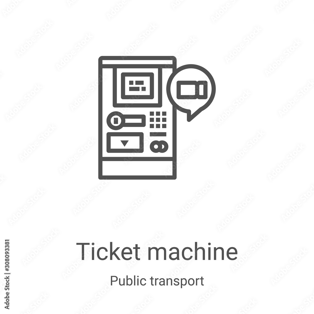 ticket machine icon vector from public transport collection. Thin line ...