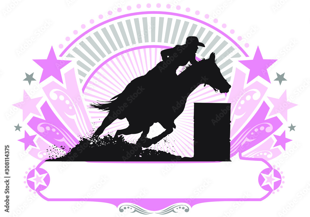 Barrel Racing Silhouette