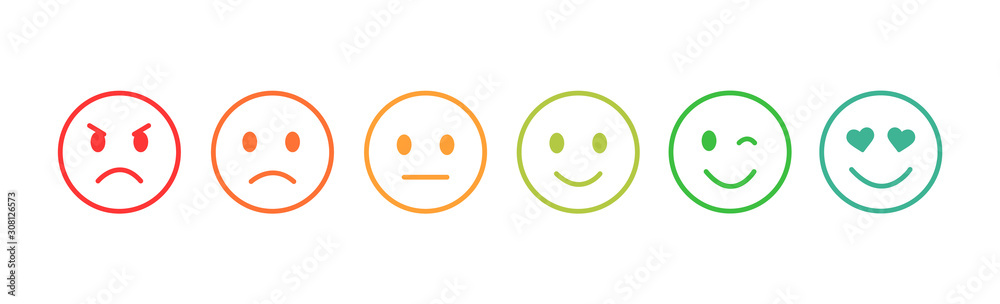 Set of emoticons with different moods. Emoji. Stock Vector | Adobe Stock