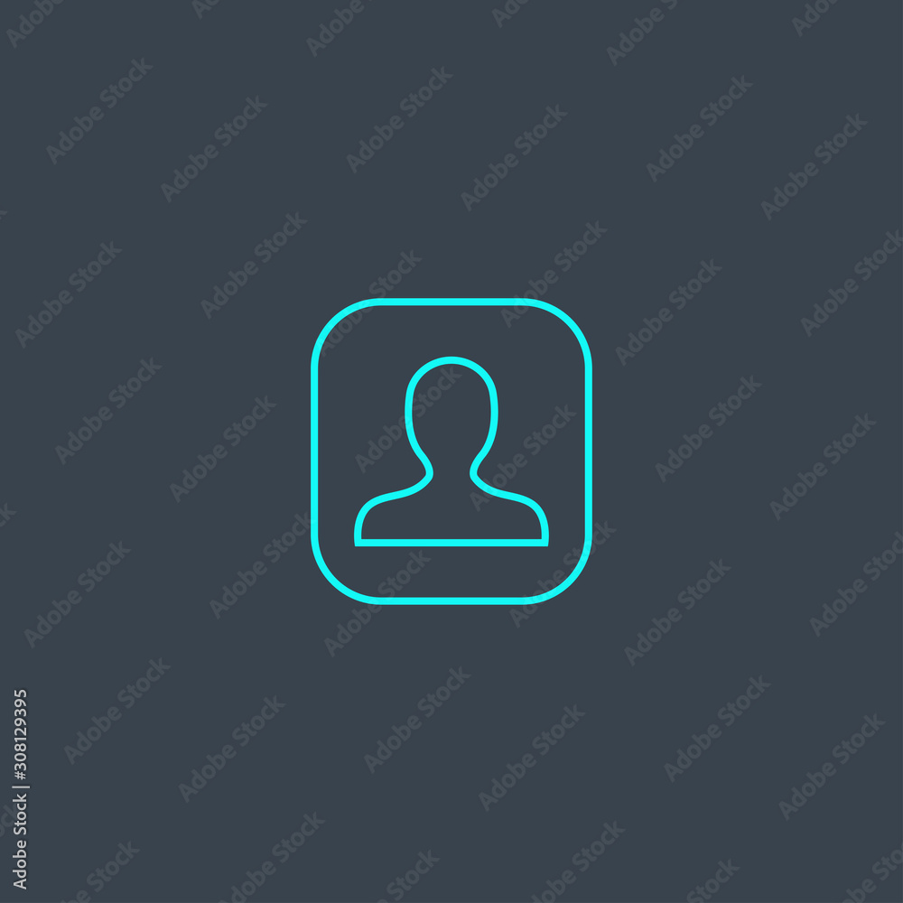 contacts concept blue line icon. Simple thin element on dark background ...