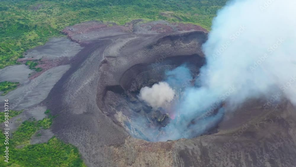 2019 - stunning dramatic aerial over Mt. Yasur volcano volcanic ...