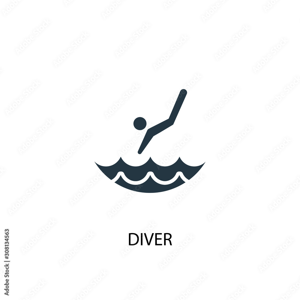 Diver icon. Simple element illustration Stock Illustration | Adobe Stock