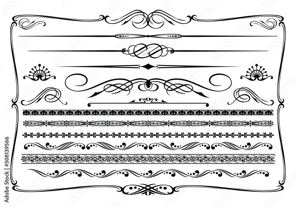 Vector (black & white) western themed design elements. Stock Vector ...