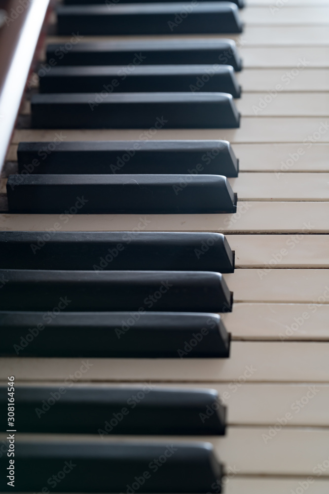 Piano Keys from differnt angles with dirty keys Stock Photo | Adobe Stock