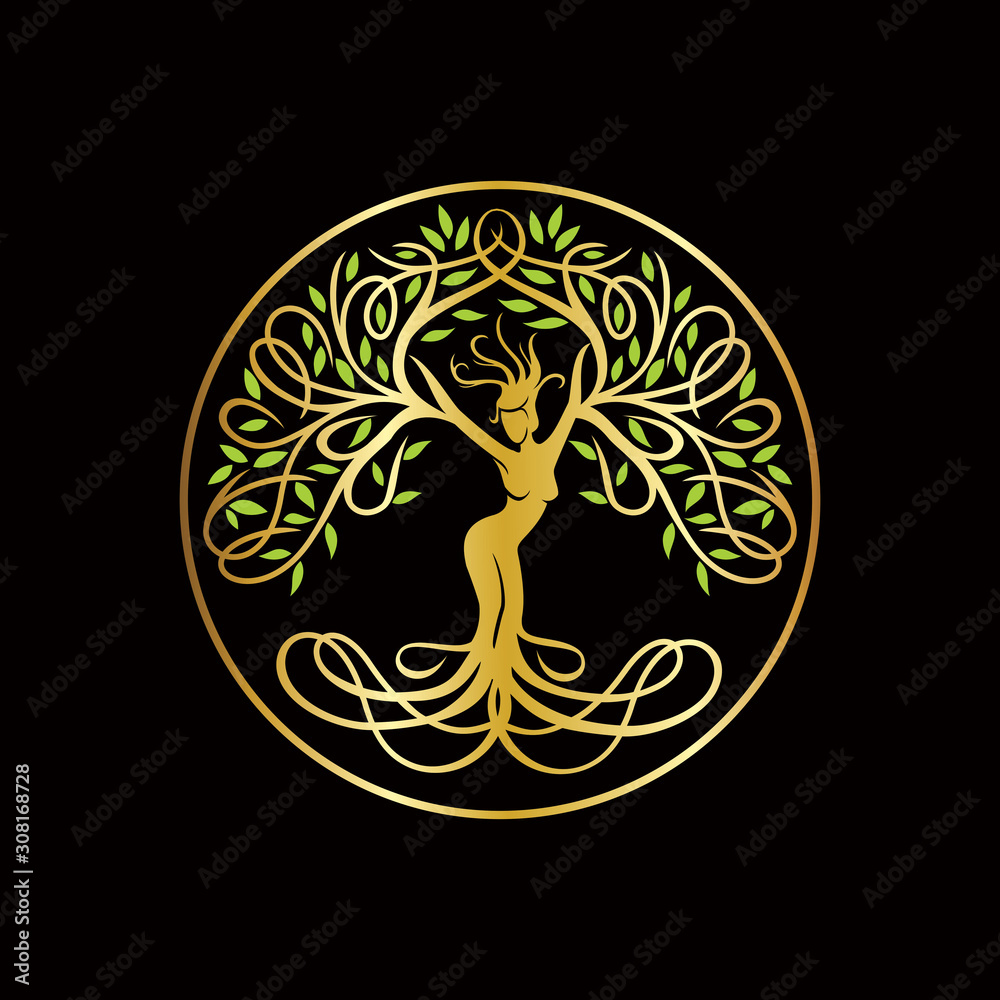 The Goddes Tree Logo, Nature Logo Stock Vector | Adobe Stock