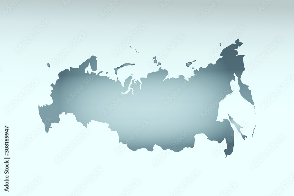 Gray color Russia map with dark and light effect vector on light ...