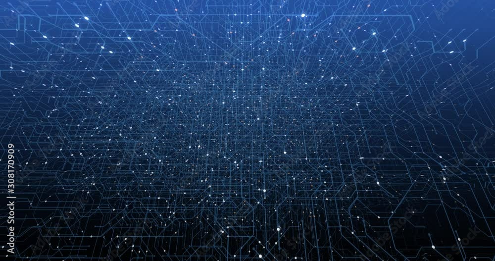 4K seamless loop of print circuit technology cyber and futuristic ...