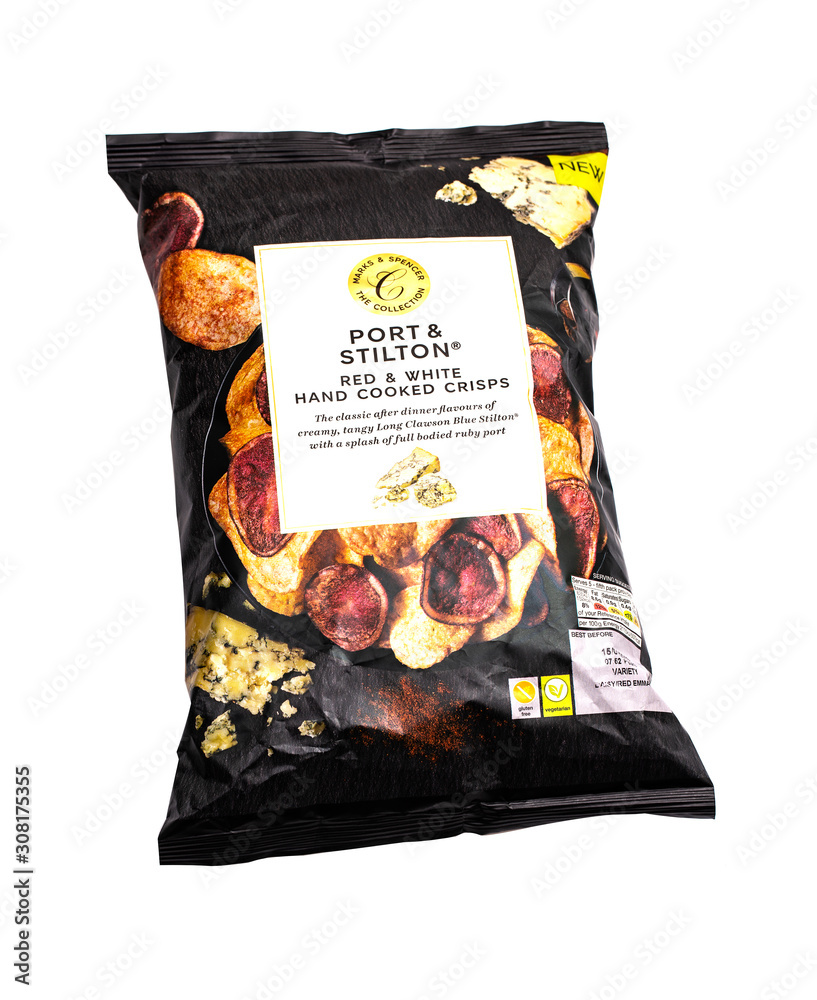 Marks and Spencer Port and Stilton Red and White Hand Cooked Crisps on ...