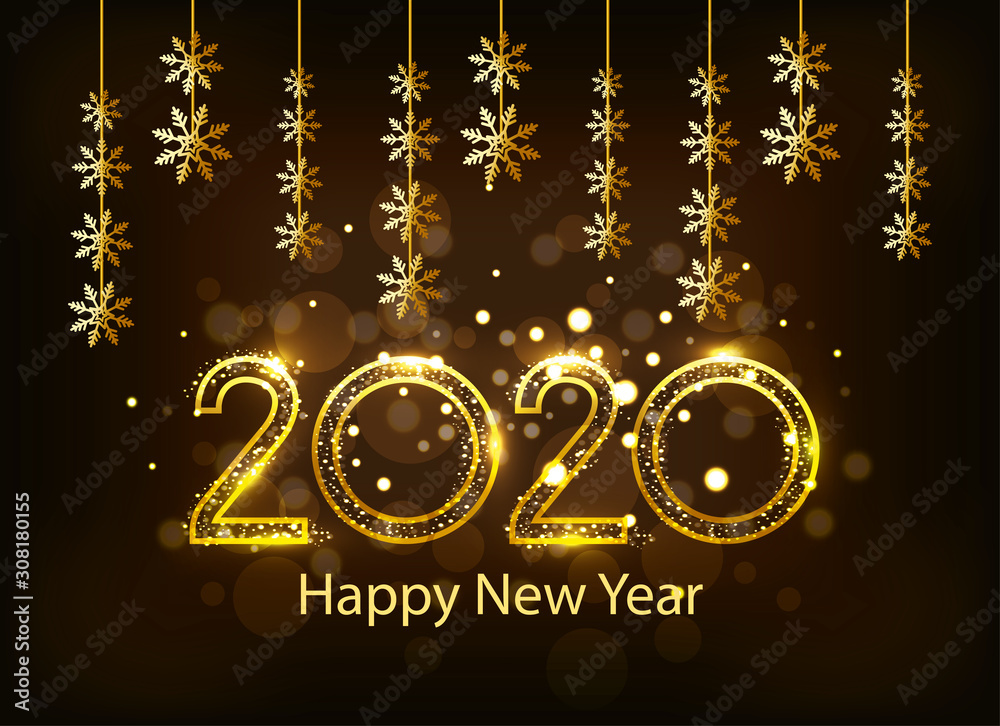 Happy new year 2020 design, Welcome celebrate greeting card happy ...