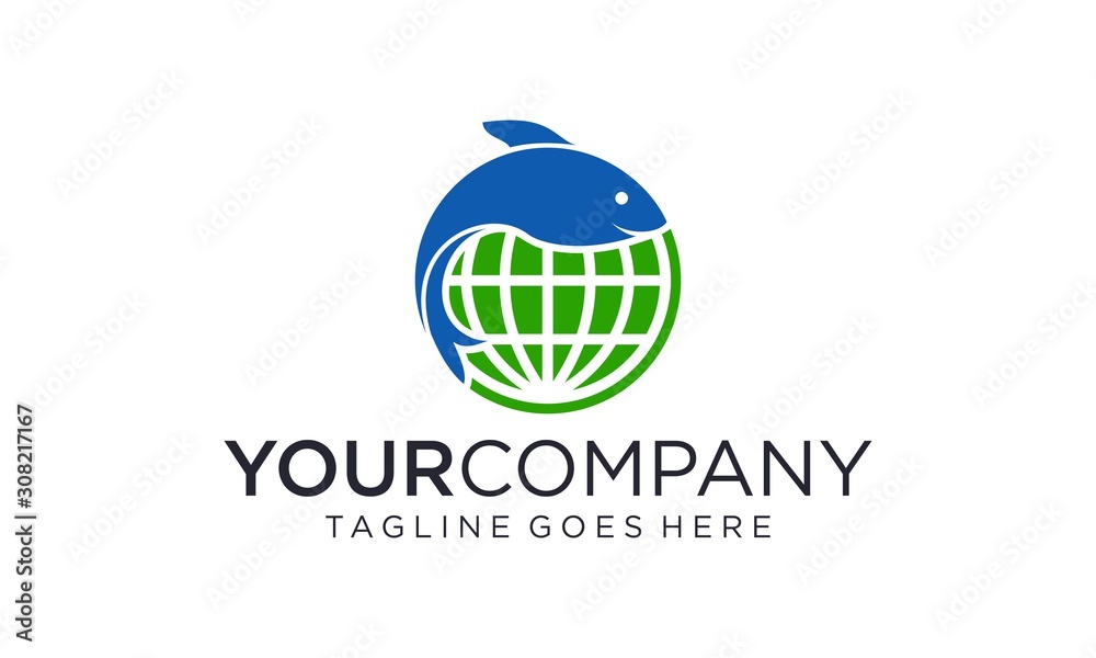 Fish and global logo design concept for inspiration Stock Vector ...