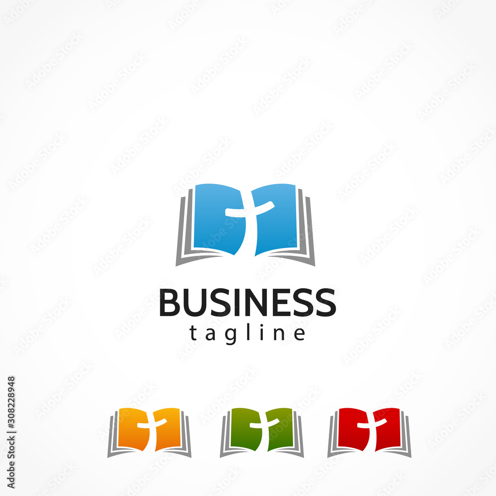 jesus christ cross bible book logo Stock Vector | Adobe Stock