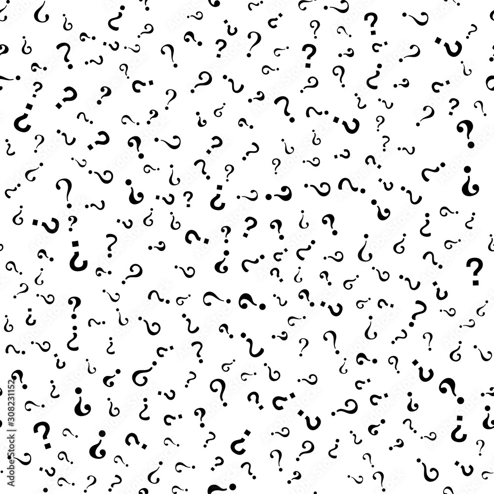 Black seamless background with question marks. Stock Vector | Adobe Stock