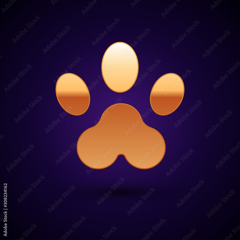 Blue And Gold Paw Print