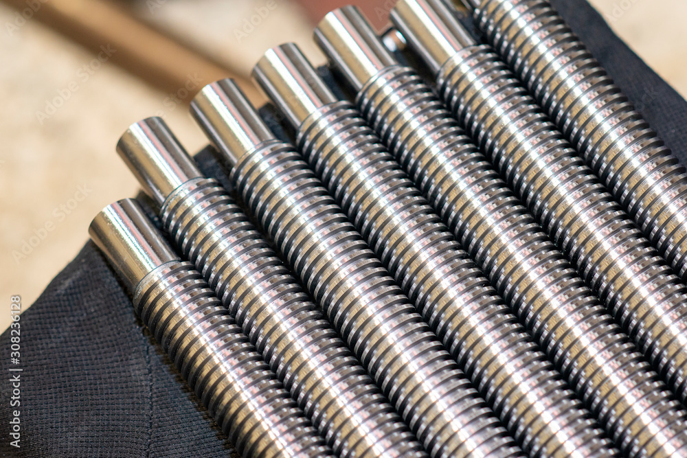 The spare parts of the lead ball screw for CNC milling machine in the ...