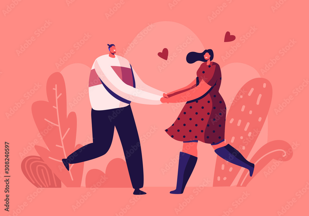 Happy Loving Couple Outdoors Sparetime. Cheerful Man and Woman ...