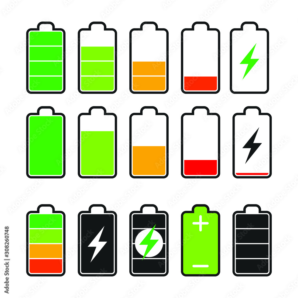 eps 8 vector set of battery icons Stock Vector | Adobe Stock
