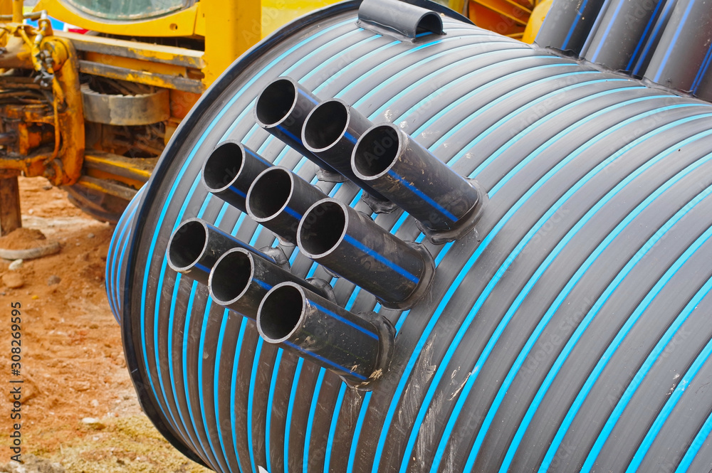 plastic caisson for water from a well Stock Photo | Adobe Stock