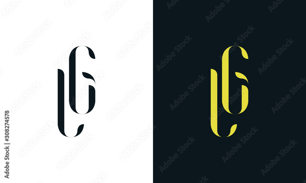 Abstract line art letter LG logo. This logo icon incorporate with two ...
