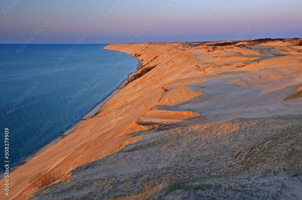 Sunset at Grand Sable Dunes, Pictured Rocks National Lakeshore, Lake ...