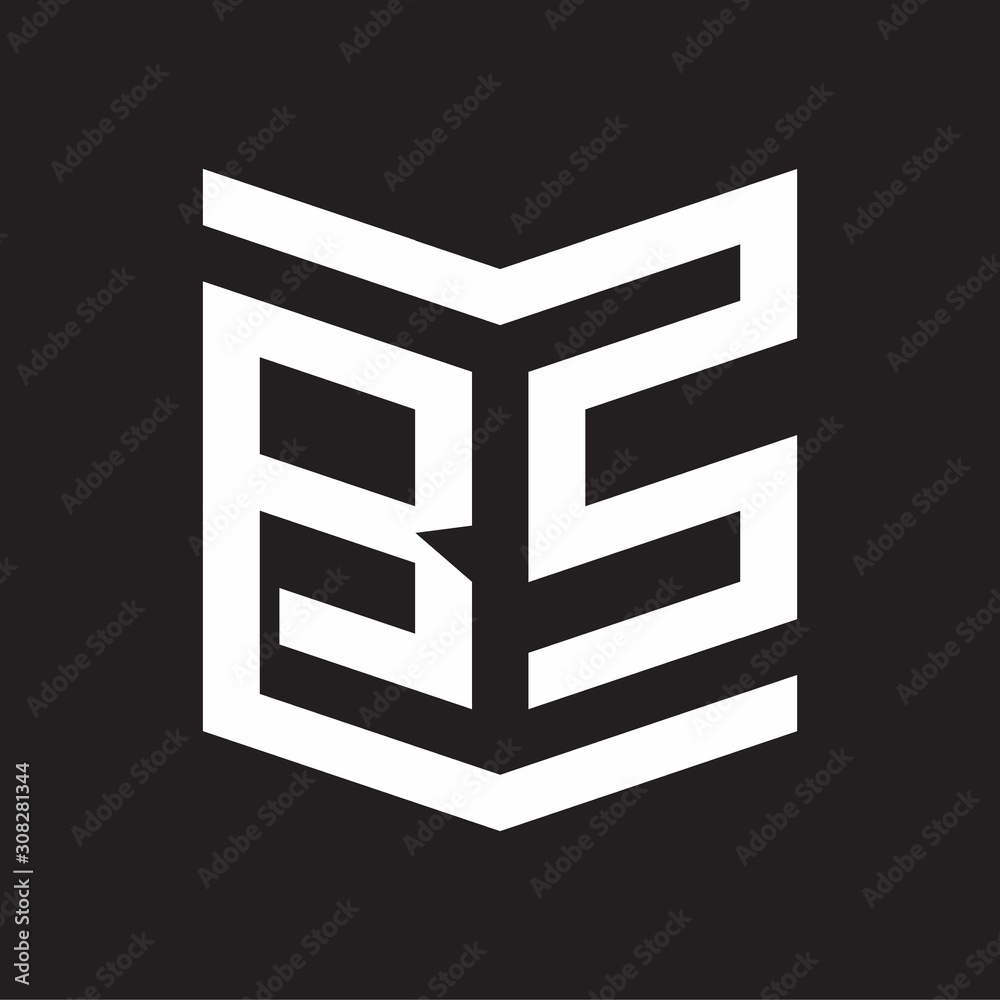 BS Logo Emblem Monogram With Shield Style Design Template Isolated On ...