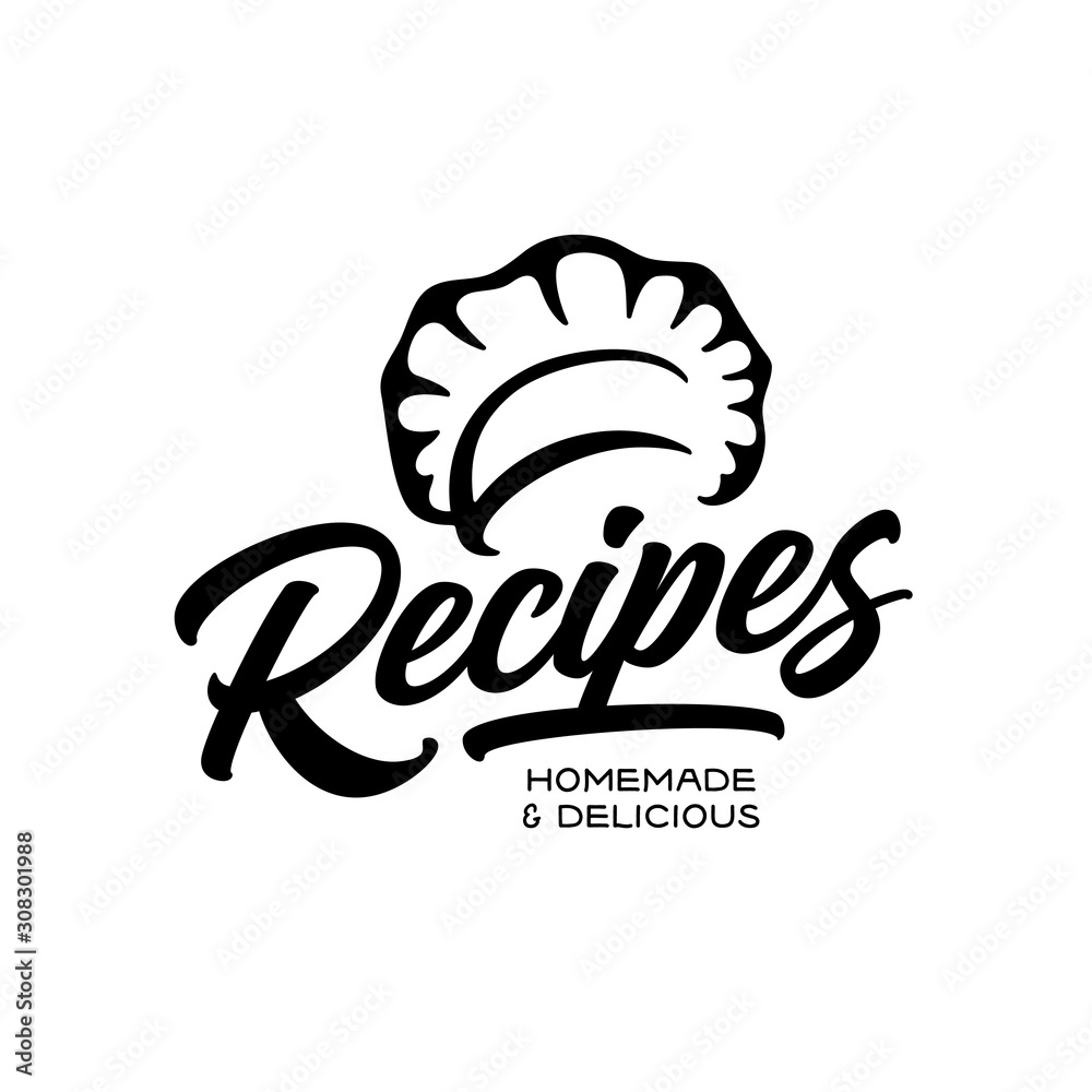 Recipe book calligraphy cover. Vector illustration. Stock Vector ...
