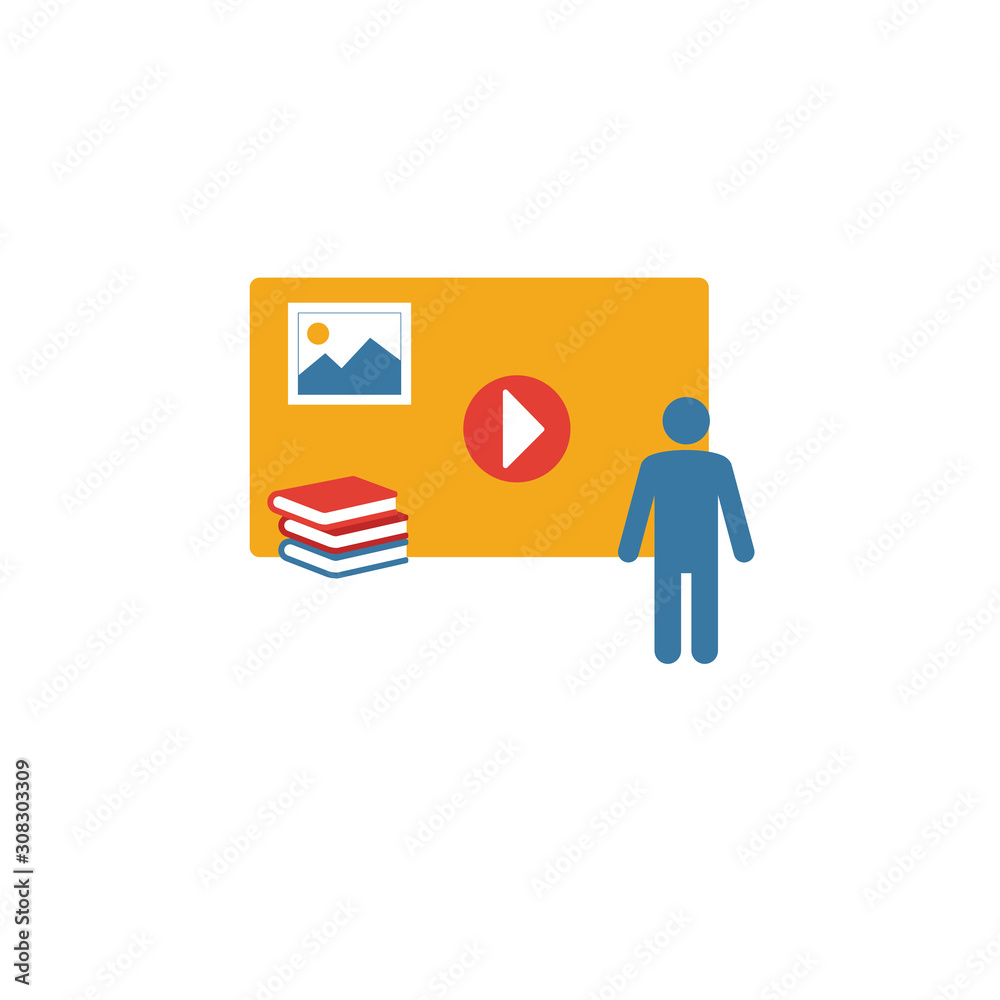 Digital Blackboard icon. Simple element from school icons collection ...