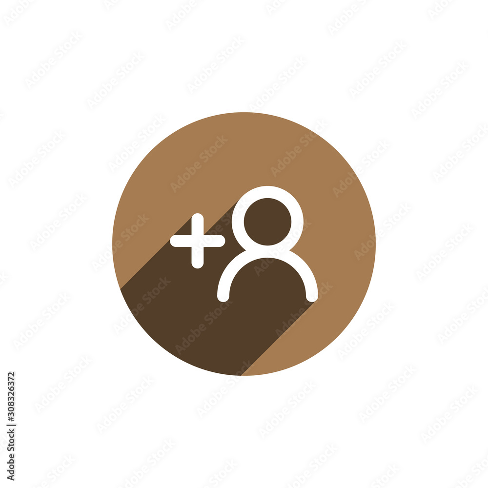 User with plus sign icon. Add friend, Add contact, New user symbols for ...