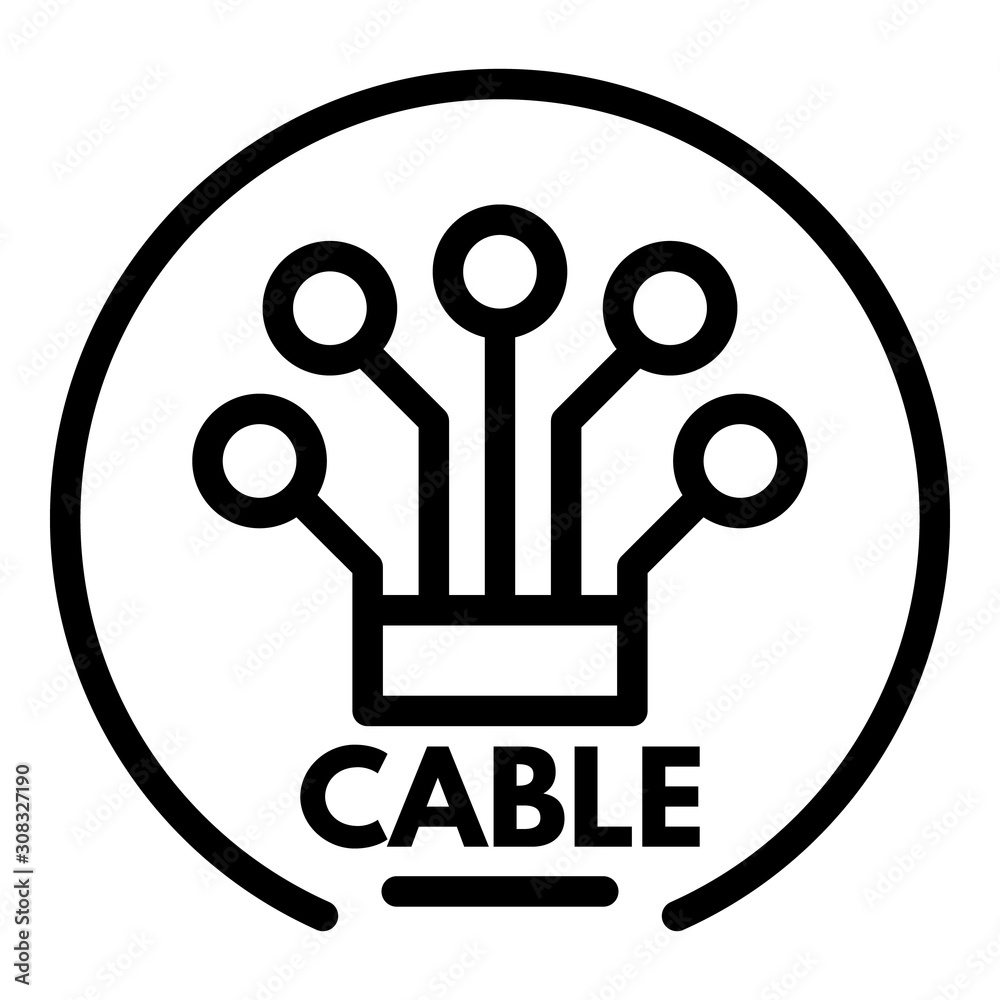 Logo cable icon. Outline logo cable vector icon for web design isolated ...