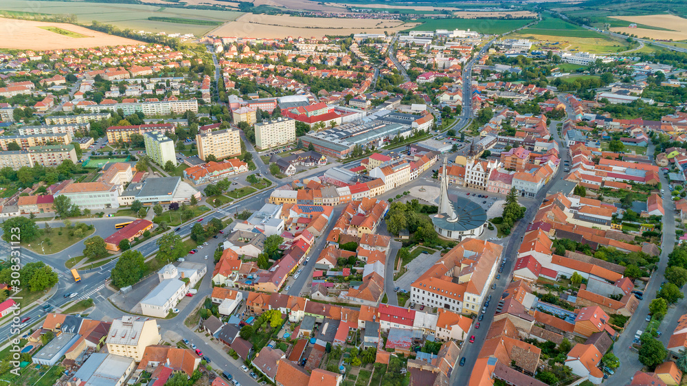Beautiful Aerial view Moravia region, Landscape at Sunrise. Foothills ...