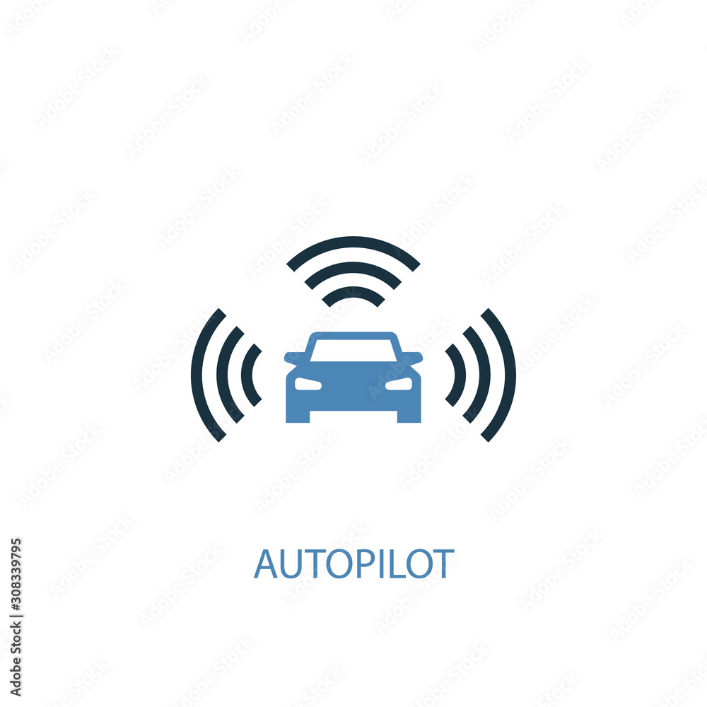 Autopilot concept 2 colored icon. Simple blue element illustration ... Autopilot concept 2 colored icon. Simple blue element illustration ...