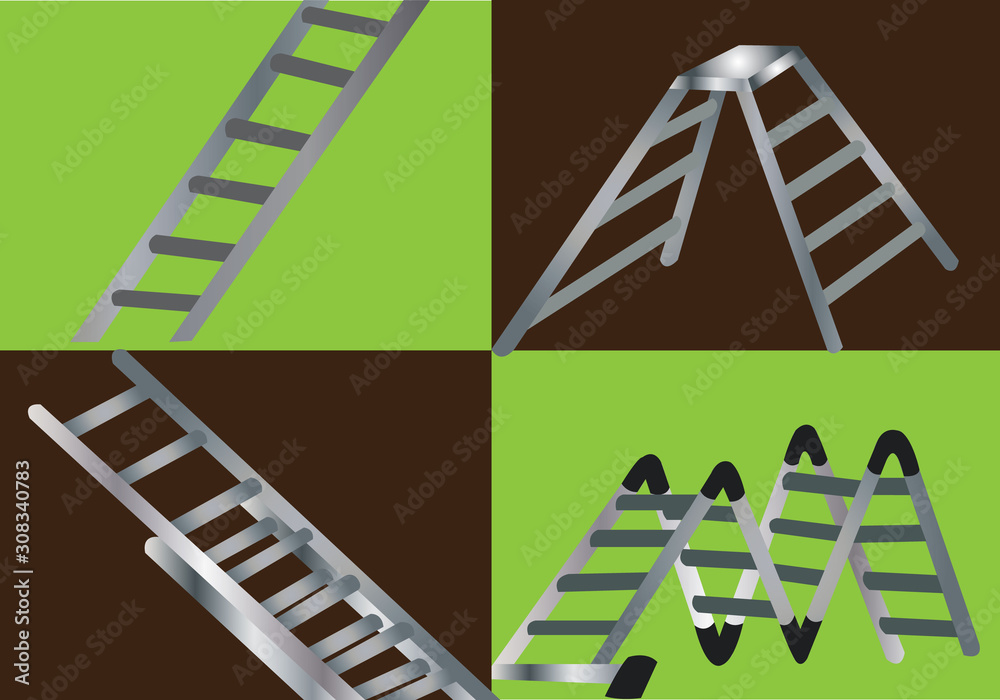 Different types of Commonly used ladders Stock Vector | Adobe Stock